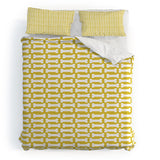 Chartreuse Dog Bones Duvet Cover Allyson Johnson