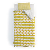 Chartreuse Dog Bones Duvet Cover Allyson Johnson
