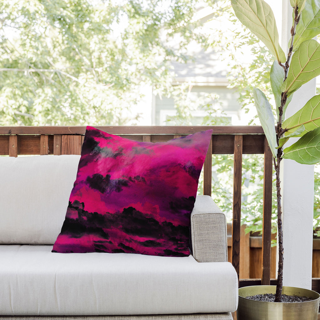 Raspberry Storm Clouds Outdoor Throw Pillow Caleb Troy