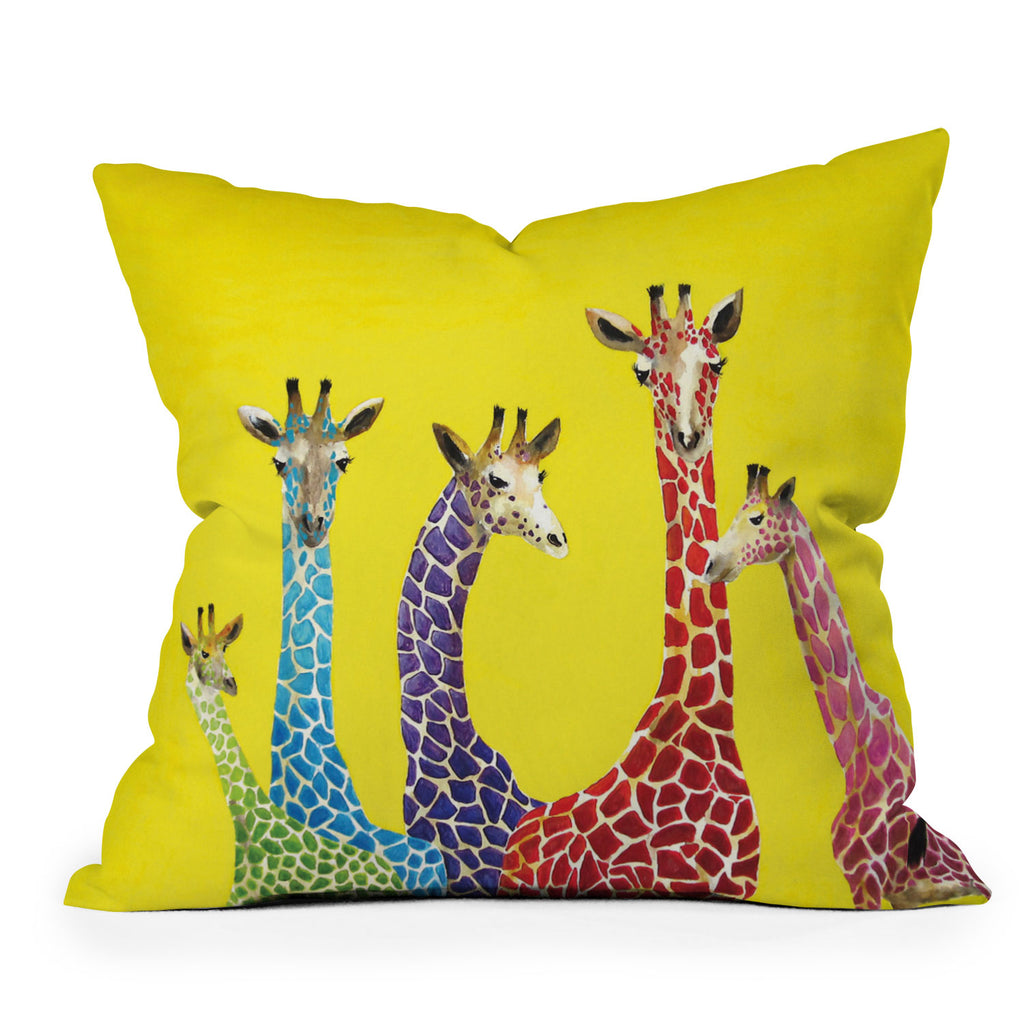Jellybean Giraffes Outdoor Throw Pillow Clara Nilles
