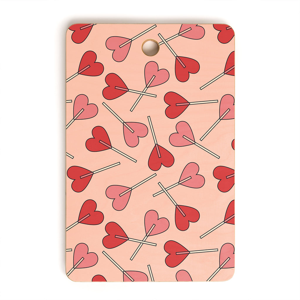 Heart Lollipops Cutting Board Rectangle Cuss Yeah Designs
