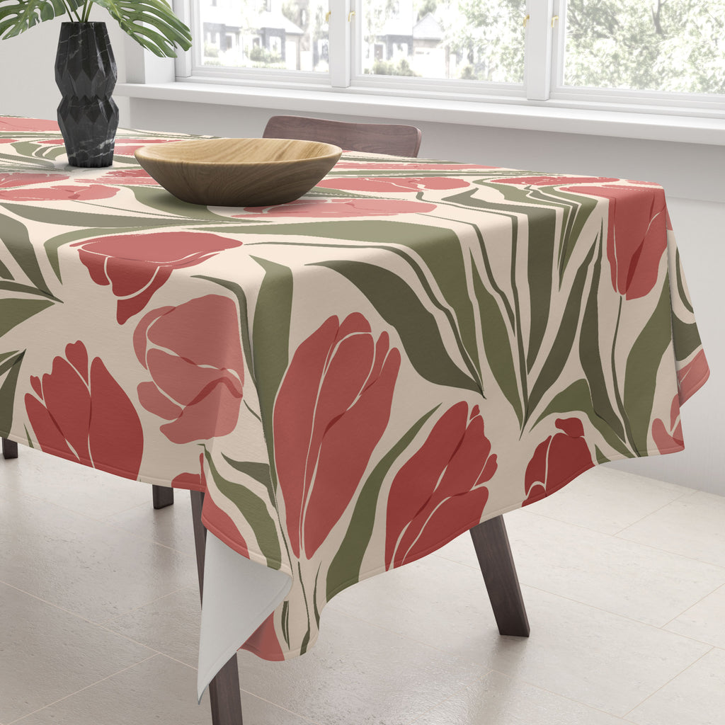 Red Tulip Field Tablecloth Cuss Yeah Designs