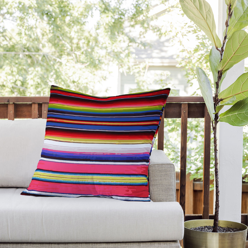 Surf Serape Outdoor Throw Pillow Deb Haugen