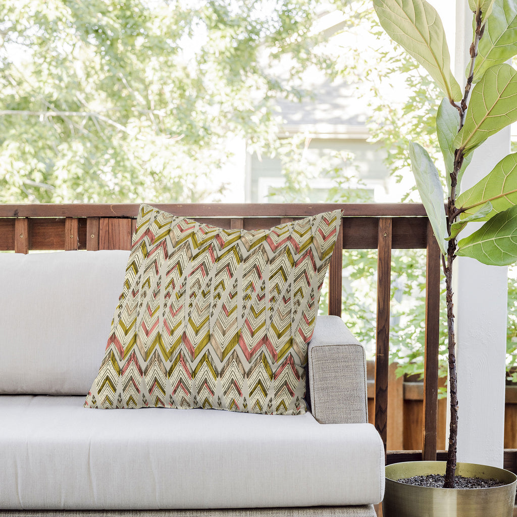 Pyramid Line West Outdoor Throw Pillow Pattern State