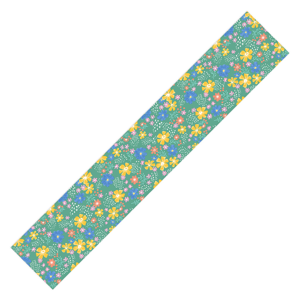 Macy Floral Kelly Green Table Runner Schatzi Brown