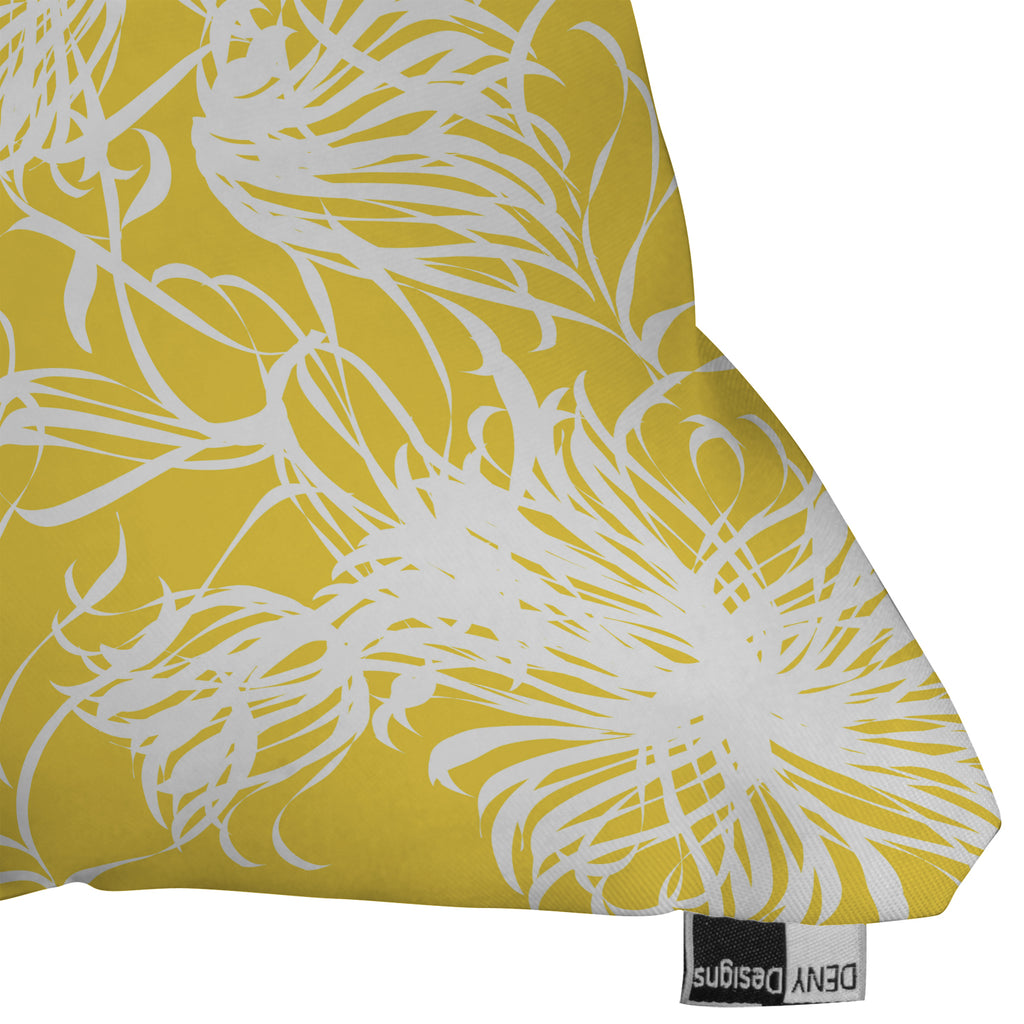 Bright Breezy Yellow Outdoor Throw Pillow Vy La