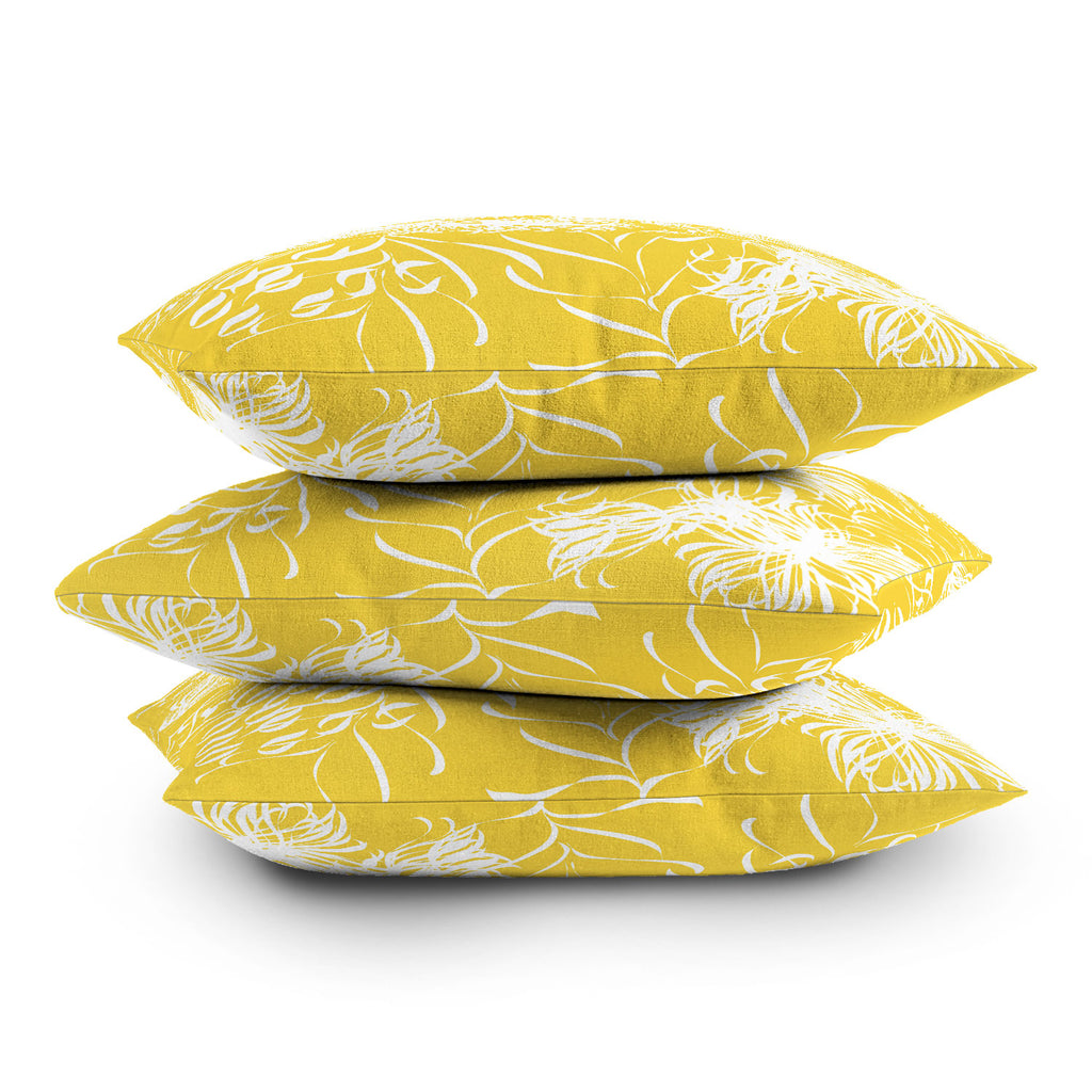 Bright Breezy Yellow Outdoor Throw Pillow Vy La