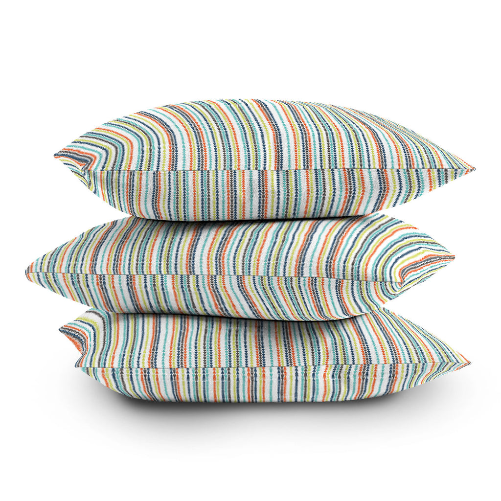 Triangle Stripe Outdoor Throw Pillow Vy La