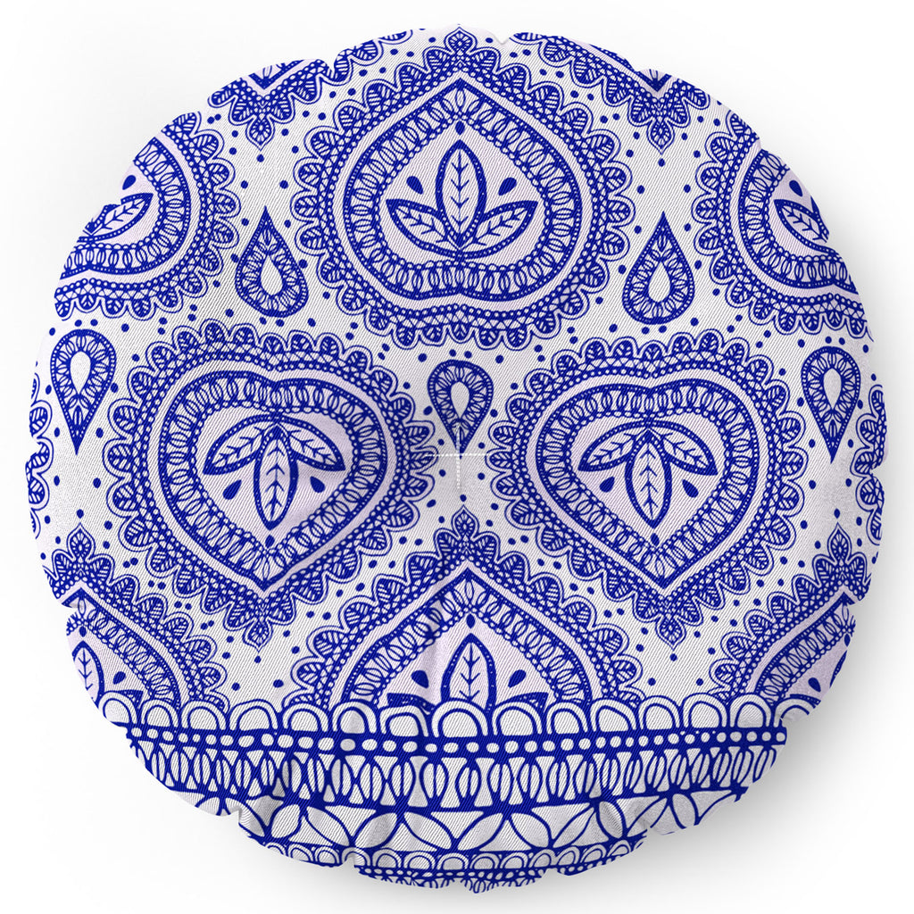 Decorative Blue Floor Pillow Round Aimee St Hill