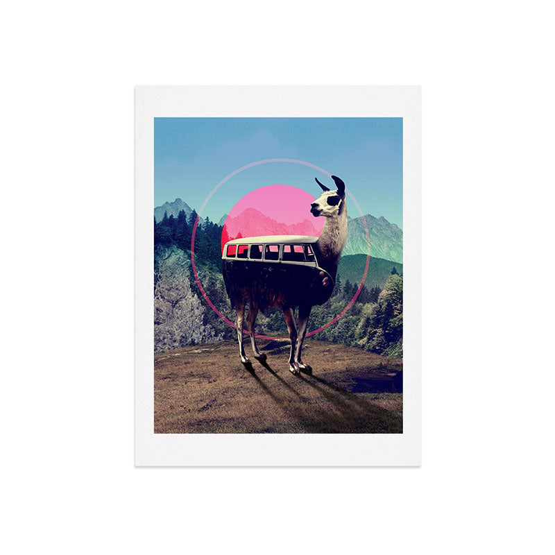 Llama Van Art Print Ali Gulec