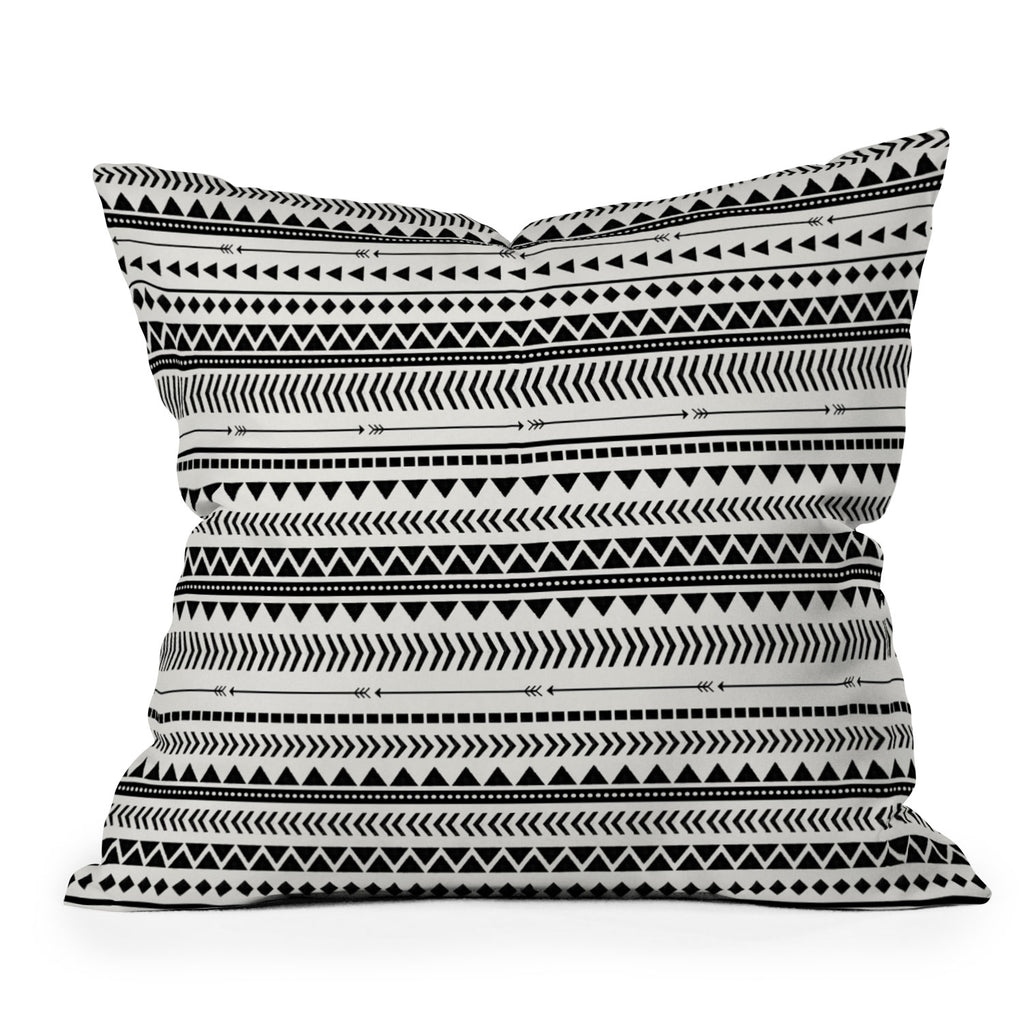 Black And White Aztec Pattern Throw Pillow Allyson Johnson