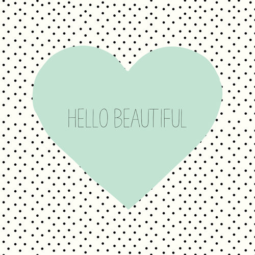 Hello Beautiful Heart Shower Curtain Allyson Johnson