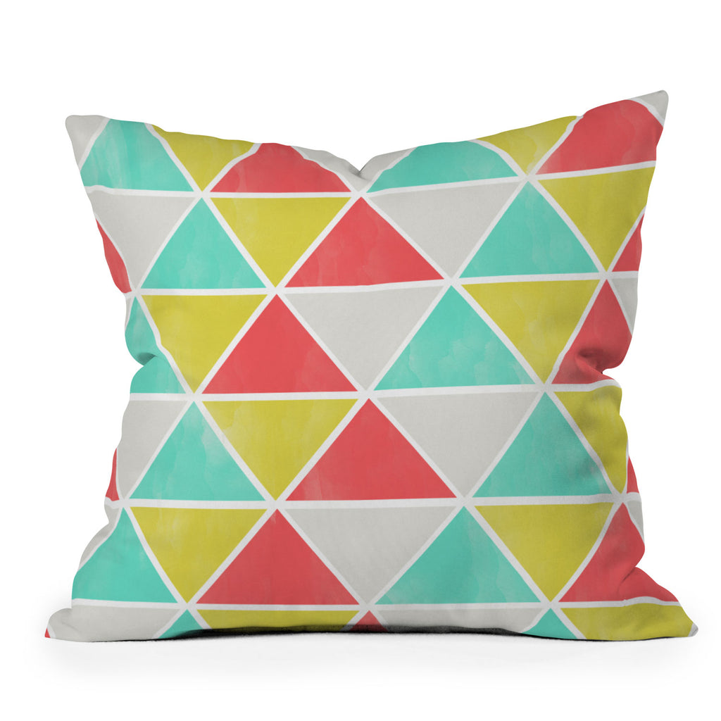 Summer Triangles Throw Pillow Allyson Johnson