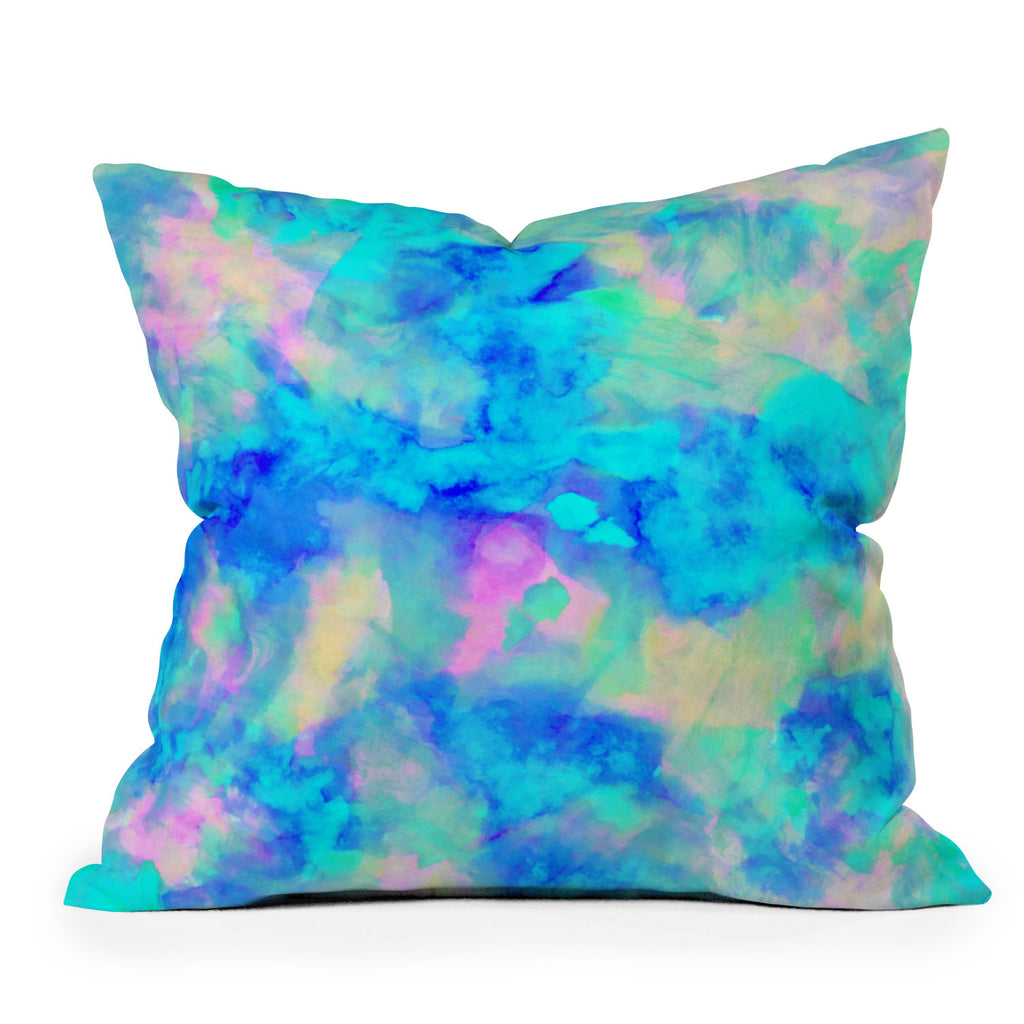 Electrify Ice Blue Throw Pillow Amy Sia