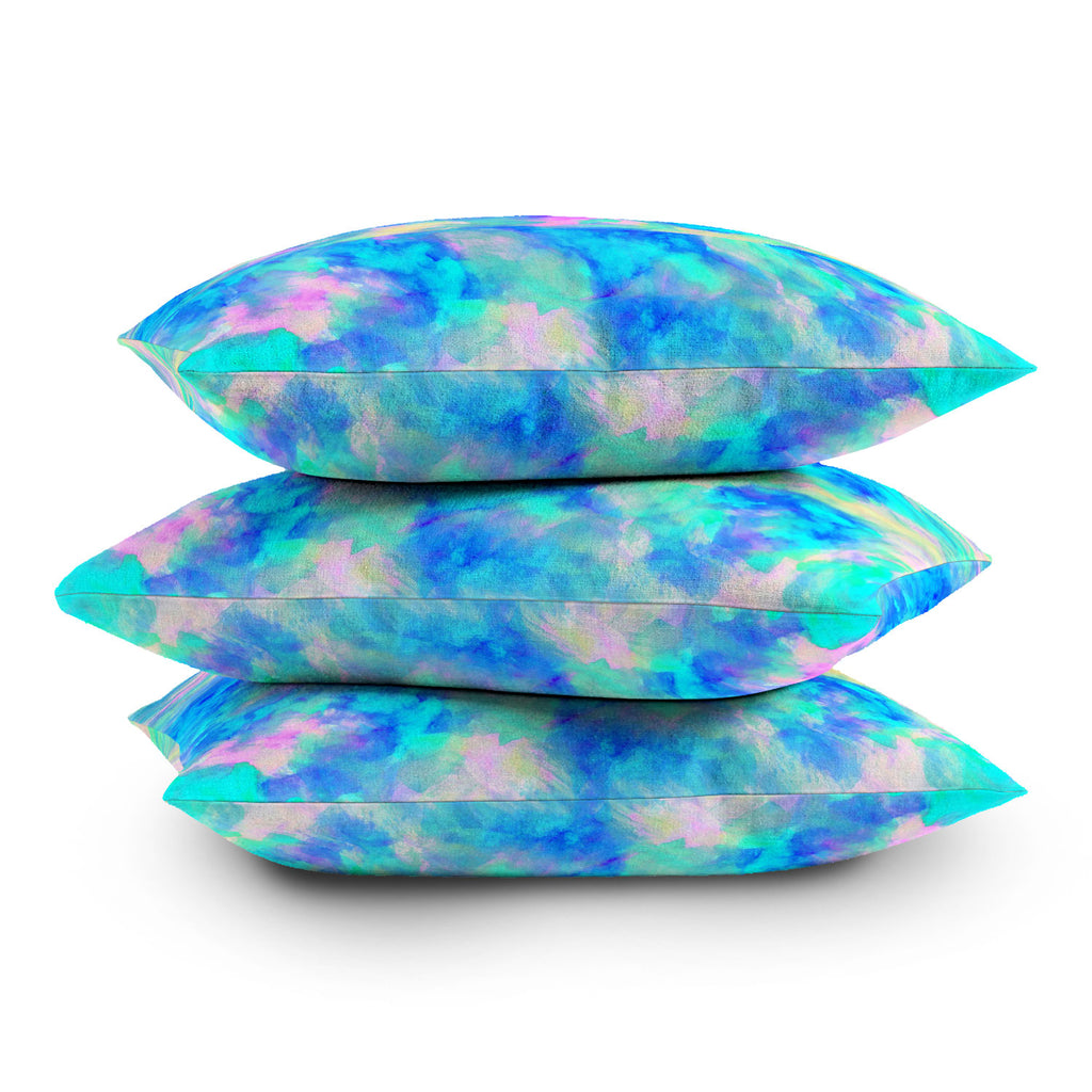Electrify Ice Blue Throw Pillow Amy Sia