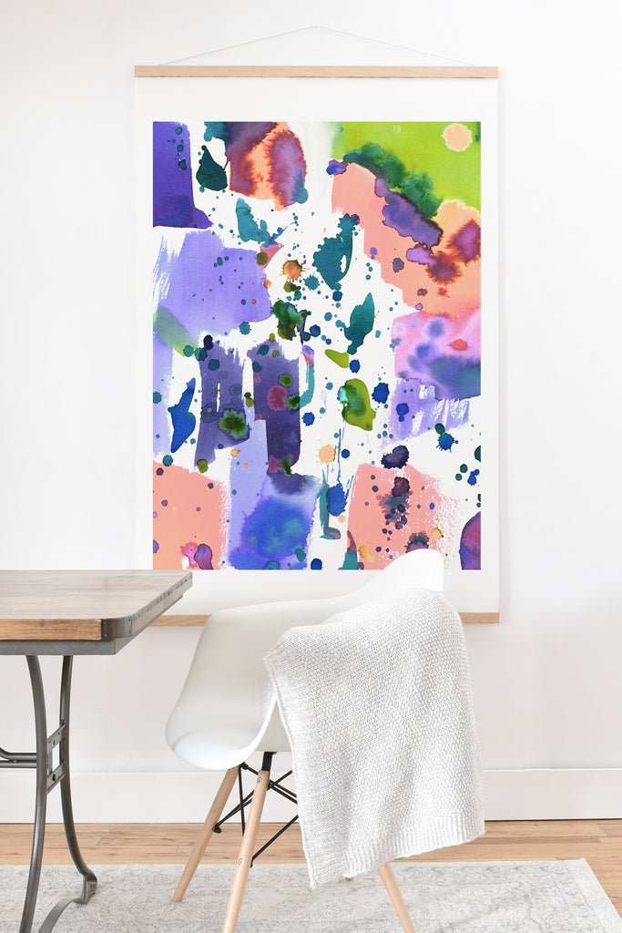 Watercolor Splatter Art Print And Hanger Amy Sia