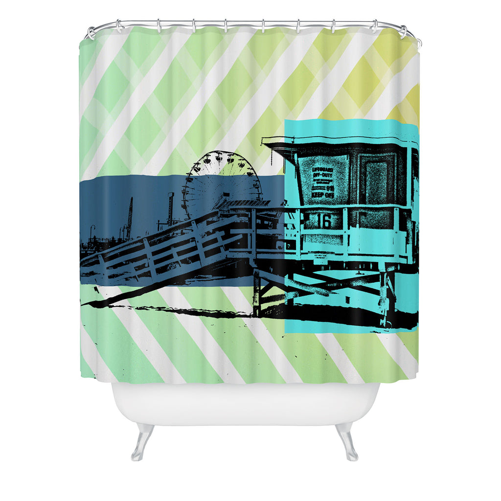 Lifeguard Stand Shower Curtain Amy Smith