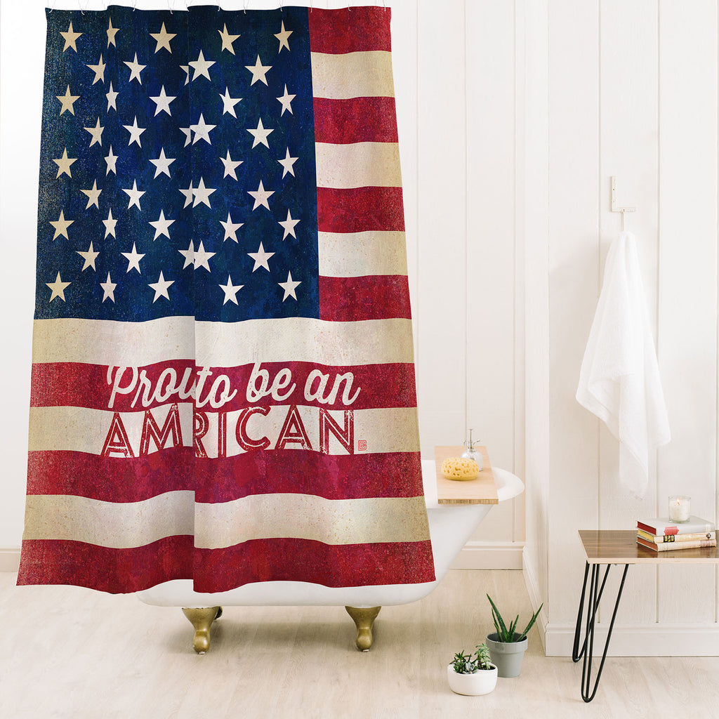 Proud To Be An American Flag Shower Curtain Anderson Design Group