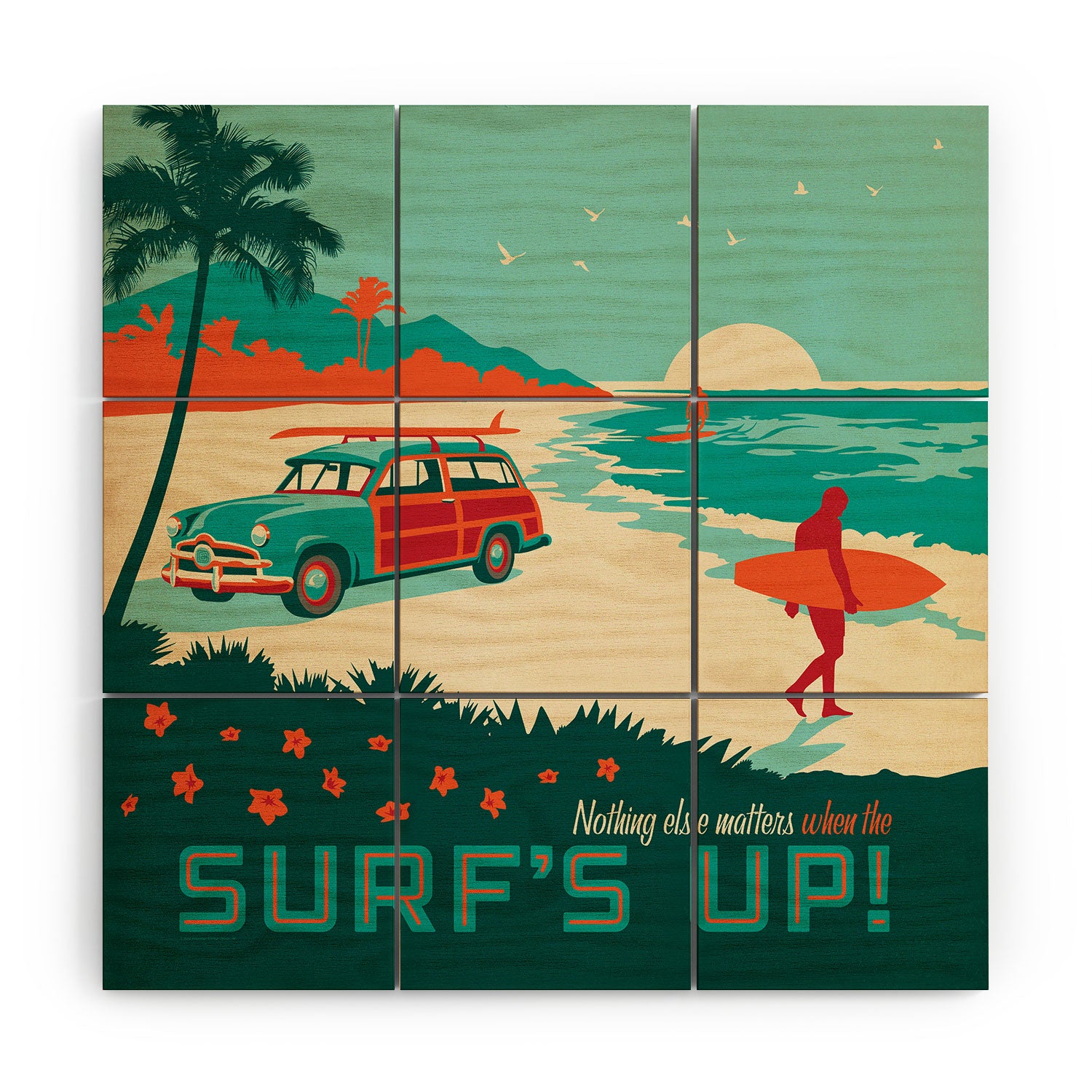 Surfs Up Wood Wall Mural Anderson Design Group