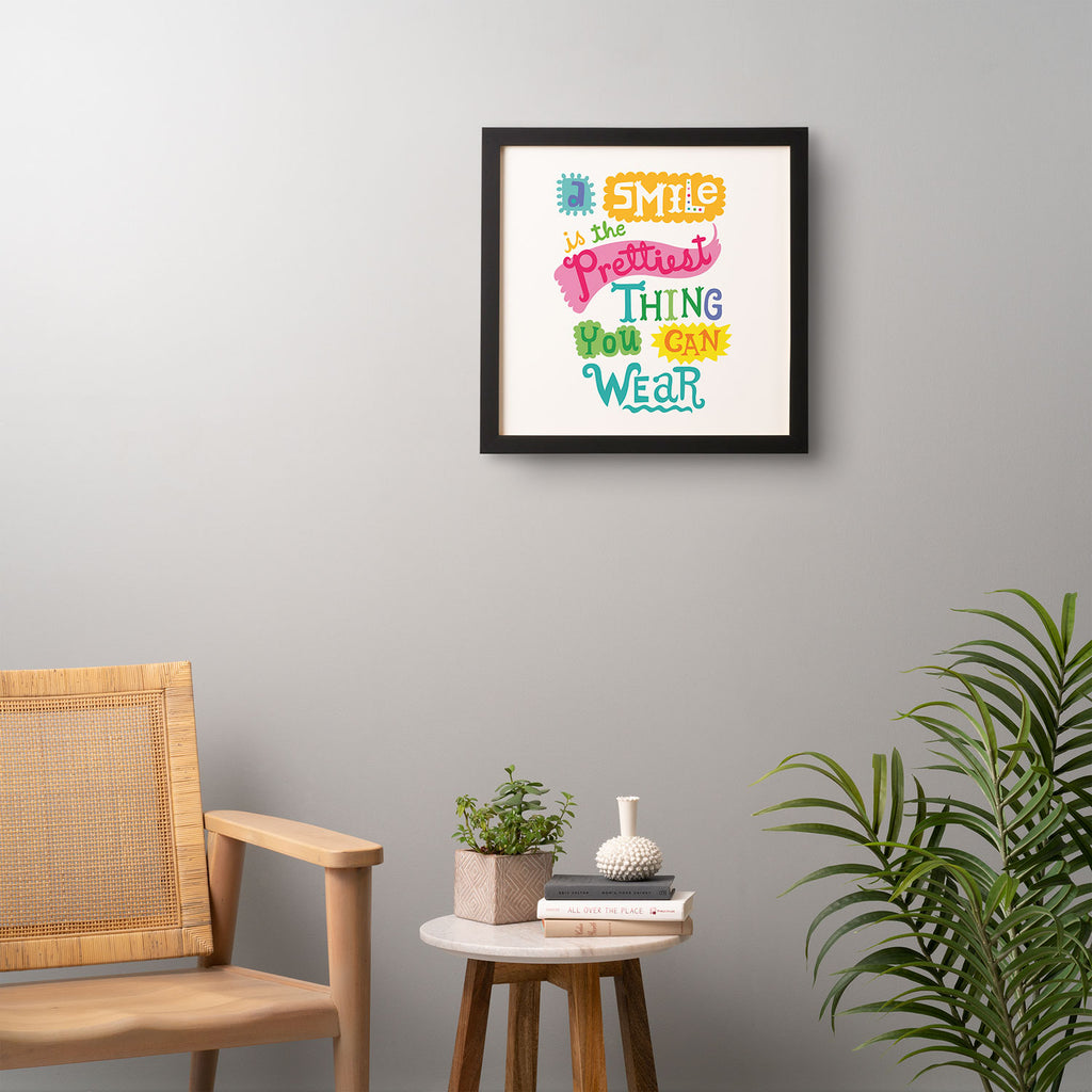 A Smile Is The Prettiest Thing You Can Wear Framed Wall Art Andi Bird