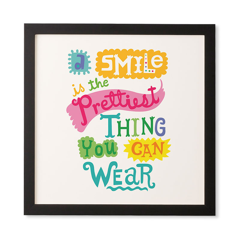 A Smile Is The Prettiest Thing You Can Wear Framed Wall Art Andi Bird