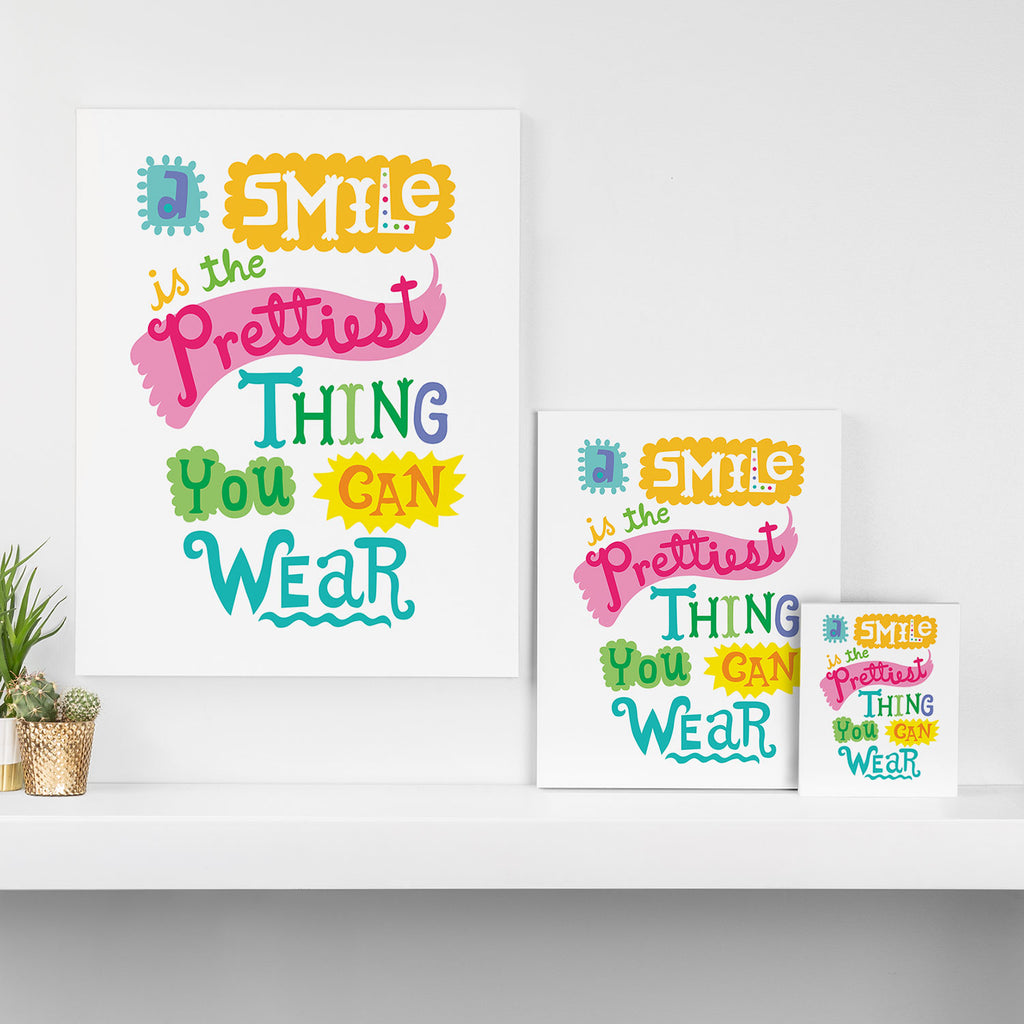 A Smile Is The Prettiest Thing You Can Wear Art Canvas Andi Bird