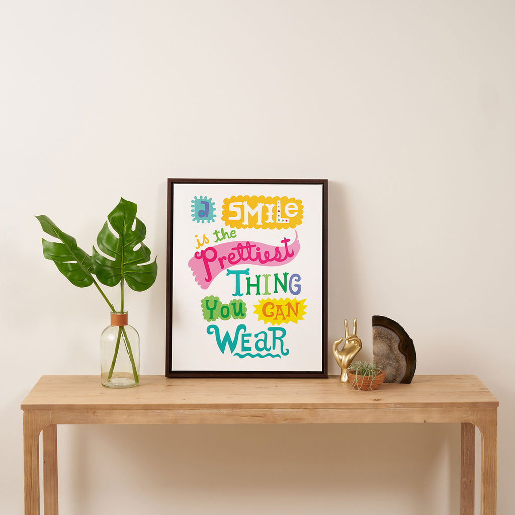 A Smile Is The Prettiest Thing You Can Wear Art Canvas Andi Bird