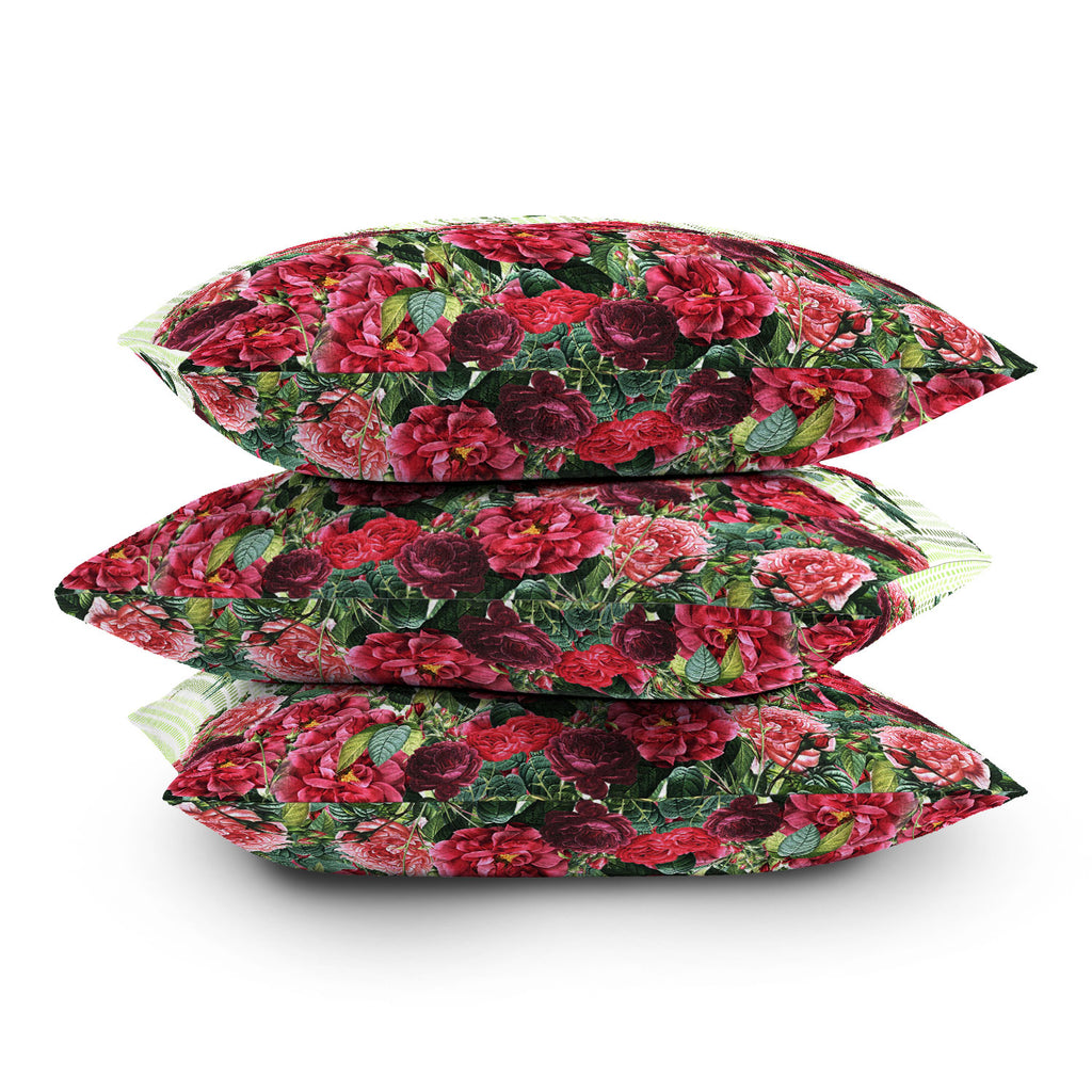Vintage Rose Pattern Throw Pillow Belle13