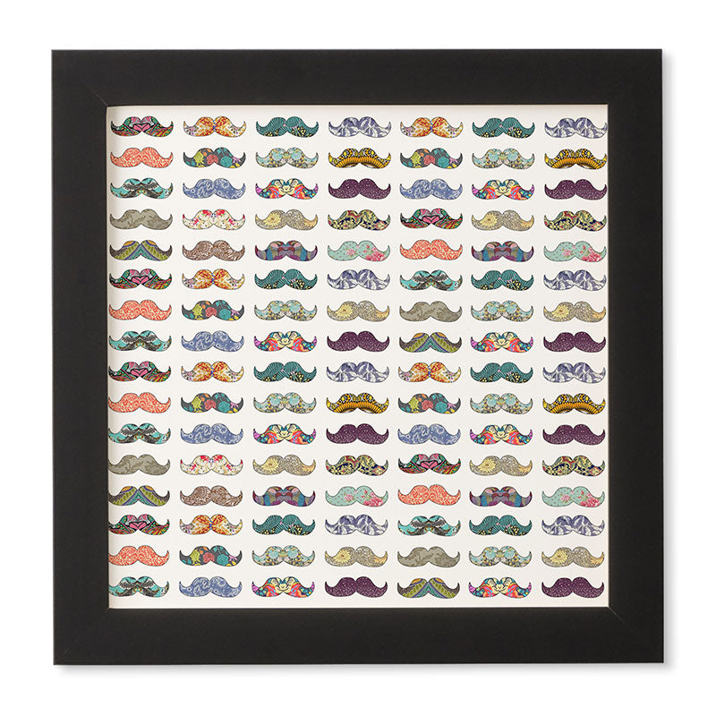 Mustache Mania Framed Wall Art Bianca Green