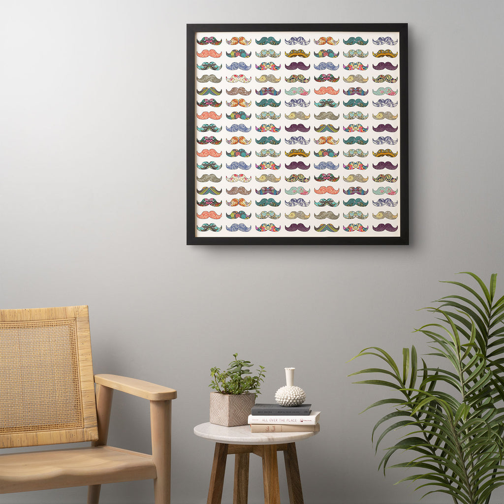 Mustache Mania Framed Wall Art Bianca Green