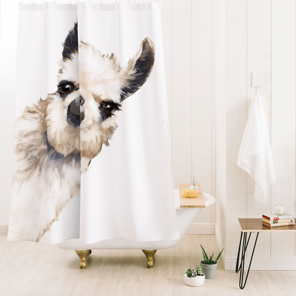 Sneaky Llama Shower Curtain Big Nose Work