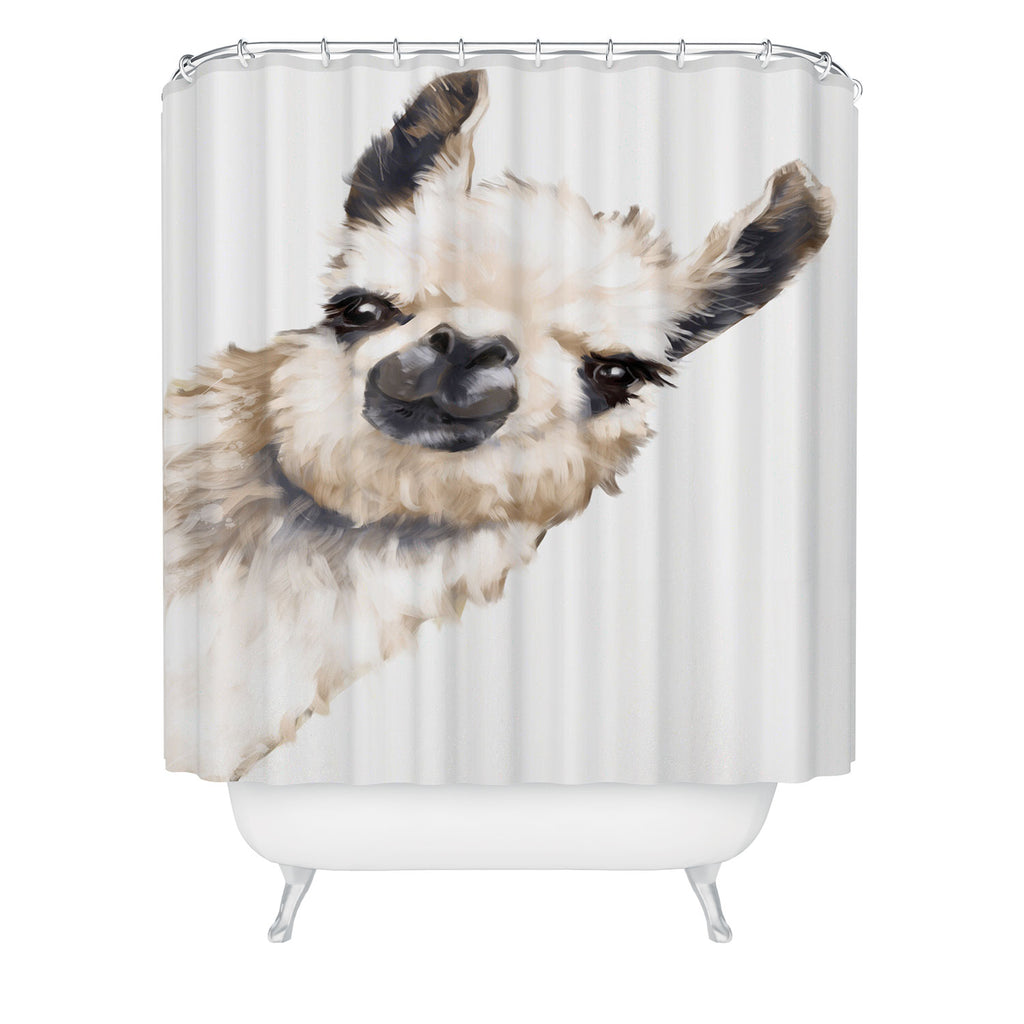 Sneaky Llama Shower Curtain Big Nose Work