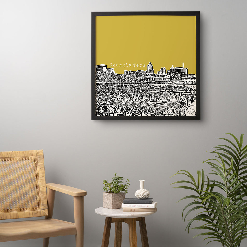 Georgia Tech Yellow Framed Wall Art Bird Ave