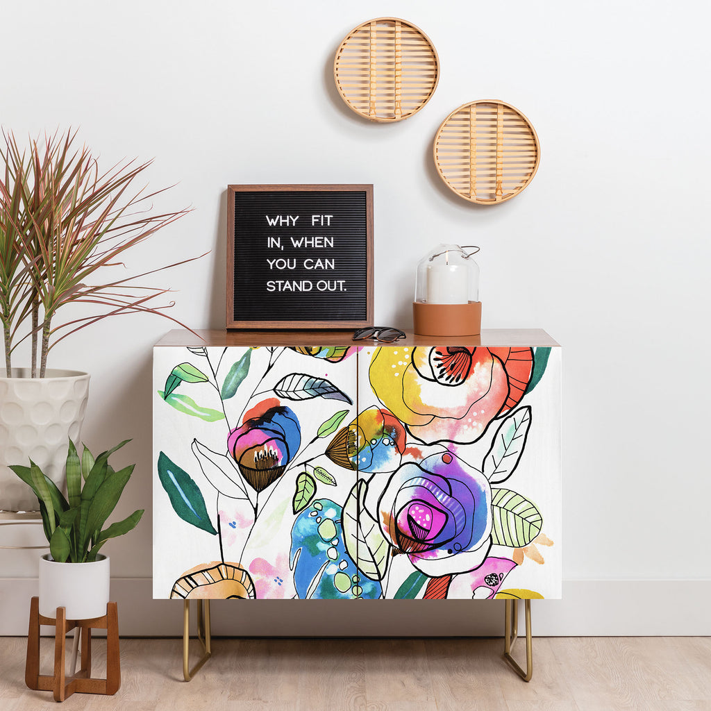 Coloured Flowers Credenza Cayenablanca