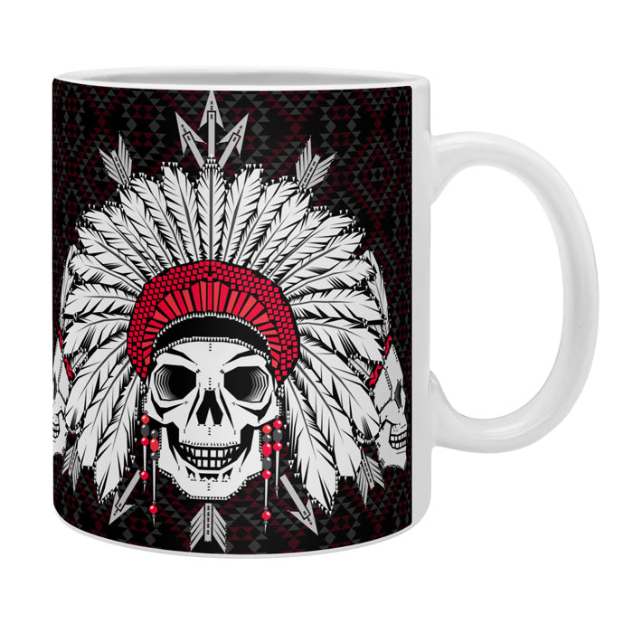 Geometric Indian Skull Coffee Mug Chobopop