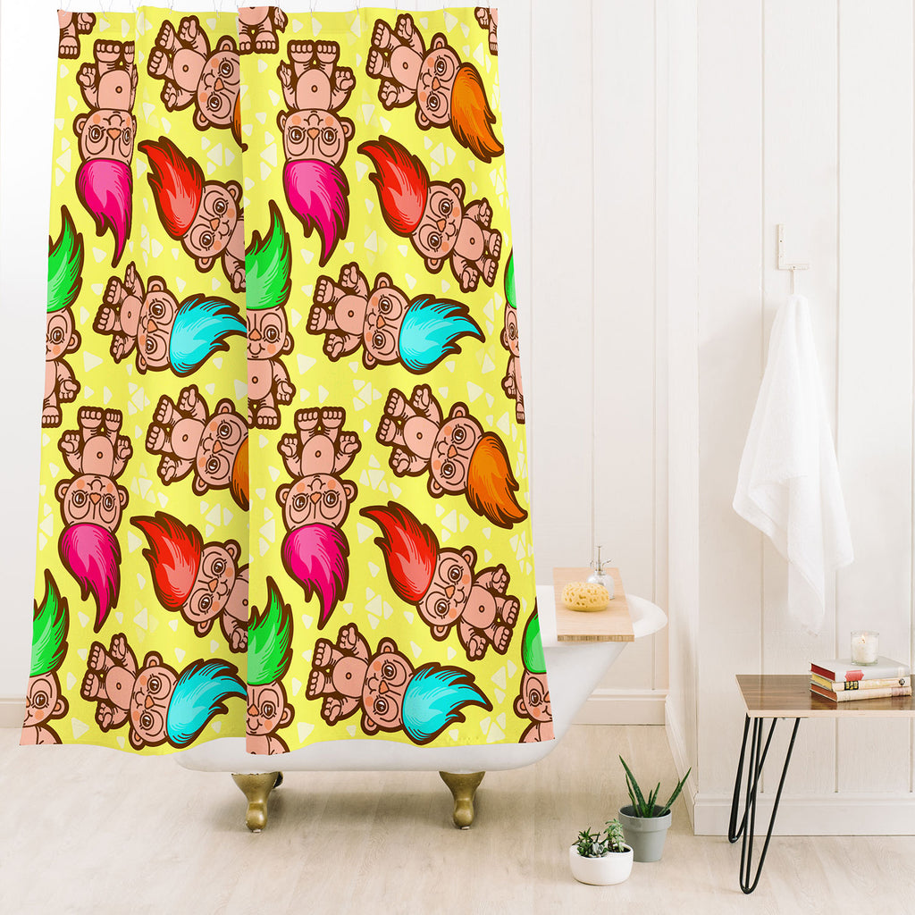 Troll Pattern Shower Curtain Chobopop