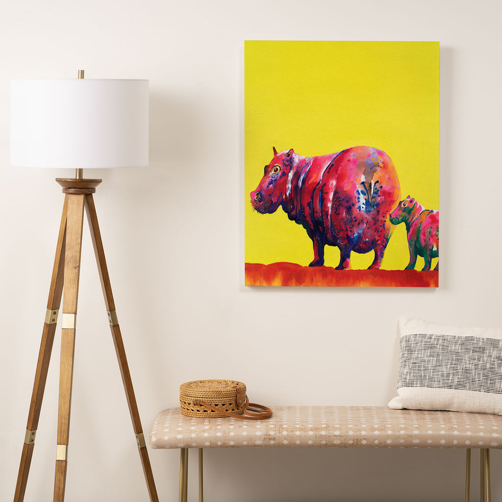 Habanero Hippopotamus On Lemon Meringue Art Canvas Clara Nilles