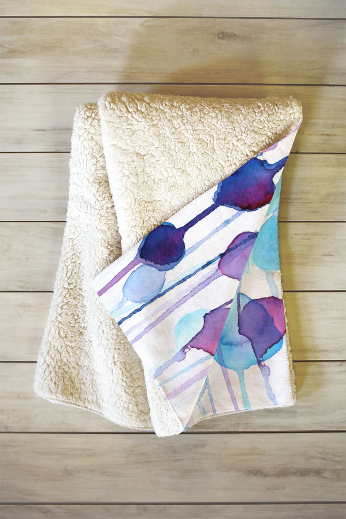 Abstract Watercolor Fleece Throw Blanket Cmykaren