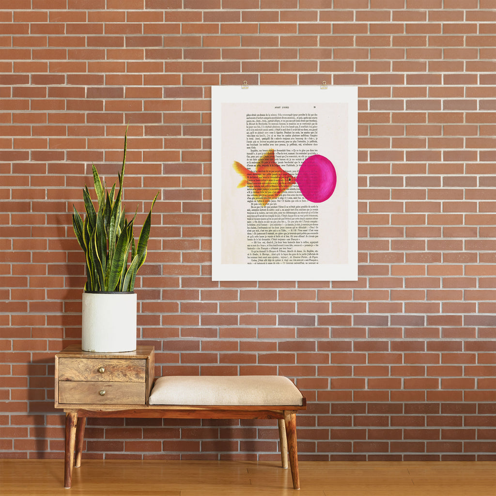 Goldfish With Bubblegum Art Print Coco De Paris