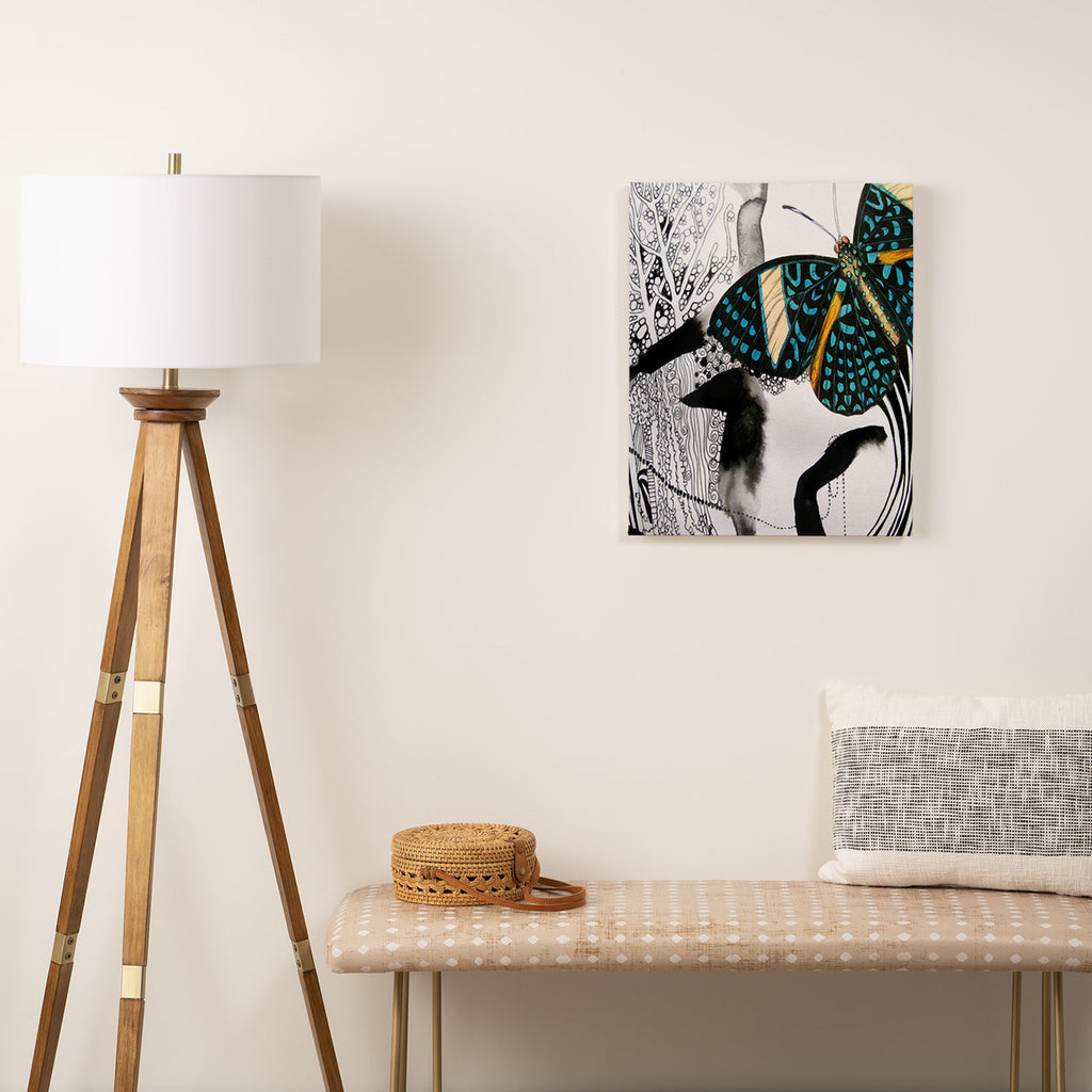 Ink Black Butterfly Art Canvas Deb Haugen