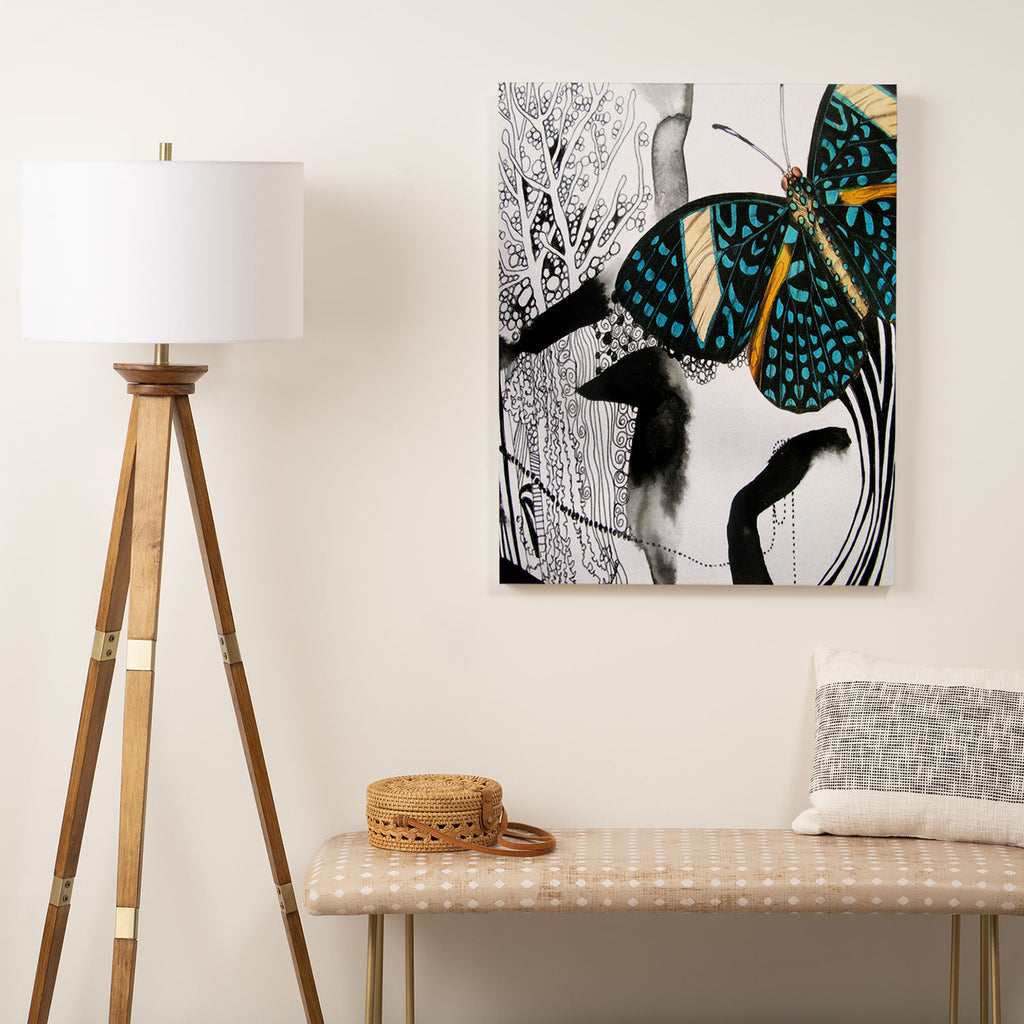 Ink Black Butterfly Art Canvas Deb Haugen