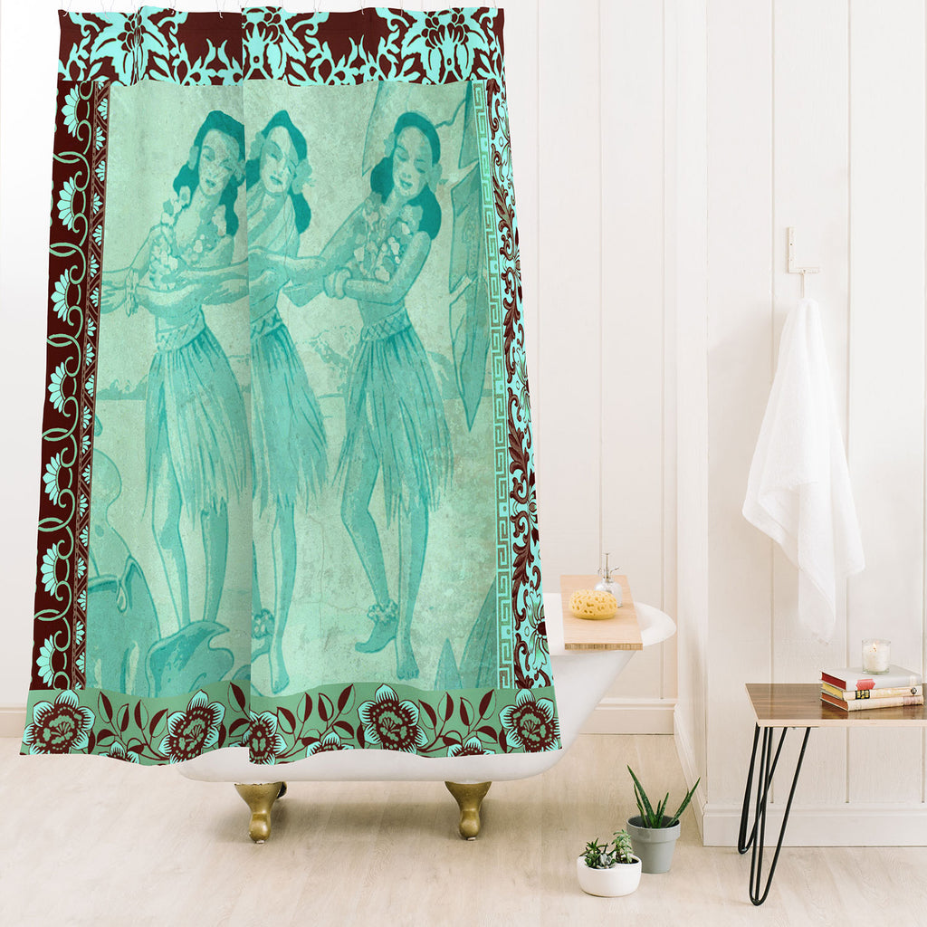 Mint Hula Pil Shower Curtain Deb Haugen