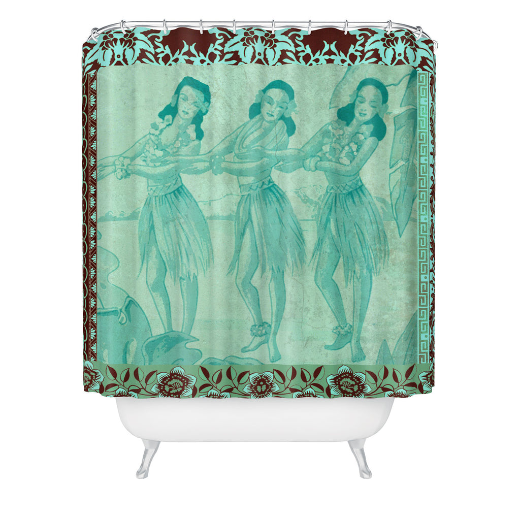 Mint Hula Pil Shower Curtain Deb Haugen