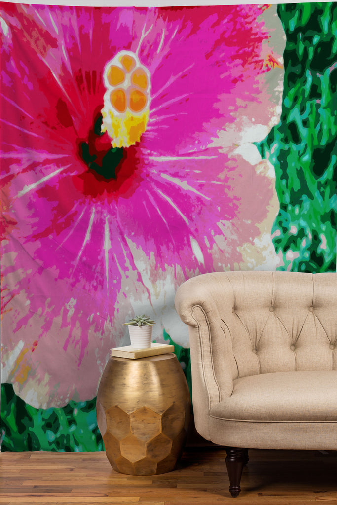 Pink Hibiscus 2 Tapestry Deb Haugen