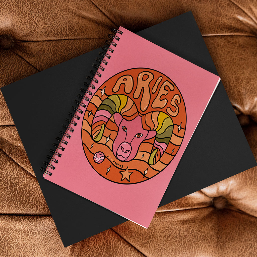 2020 Aries Spiral Notebook Doodle By Meg