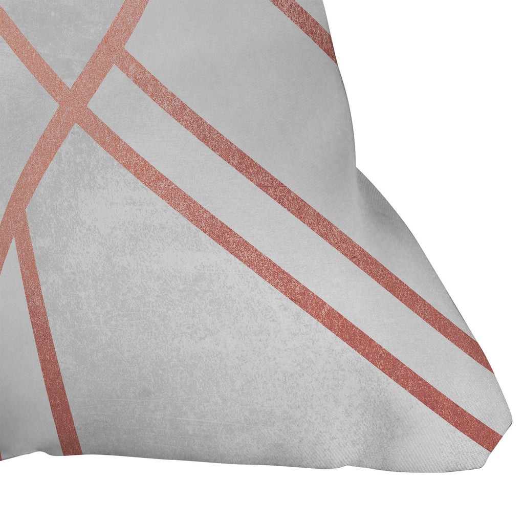 Art Deco Rose Gold Throw Pillow Elisabeth Fredriksson