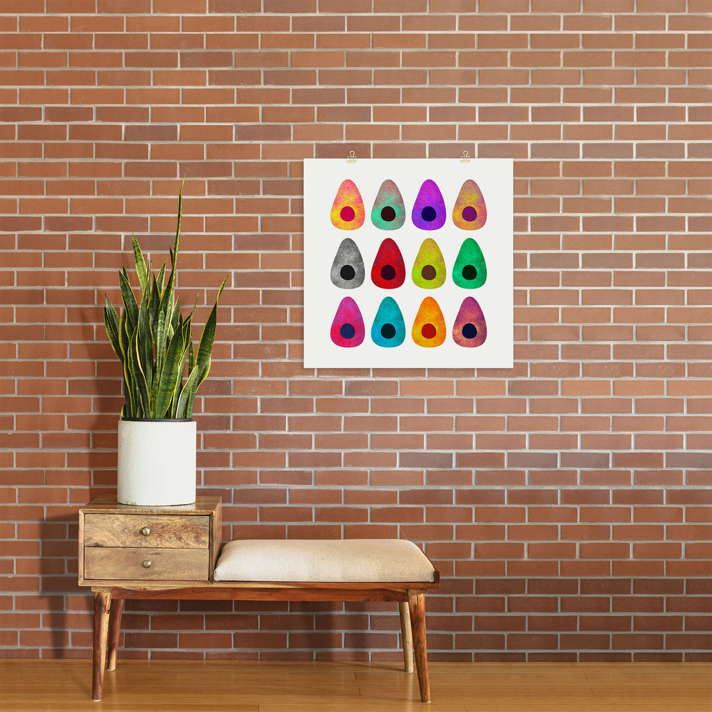 Colored Avocados Art Print Elisabeth Fredriksson