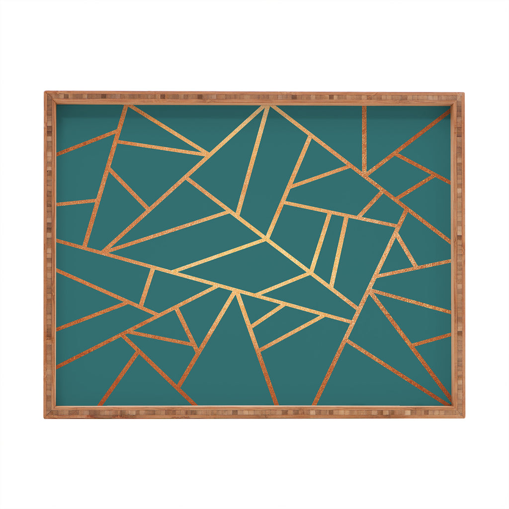 Copper And Teal Rectangular Tray Elisabeth Fredriksson