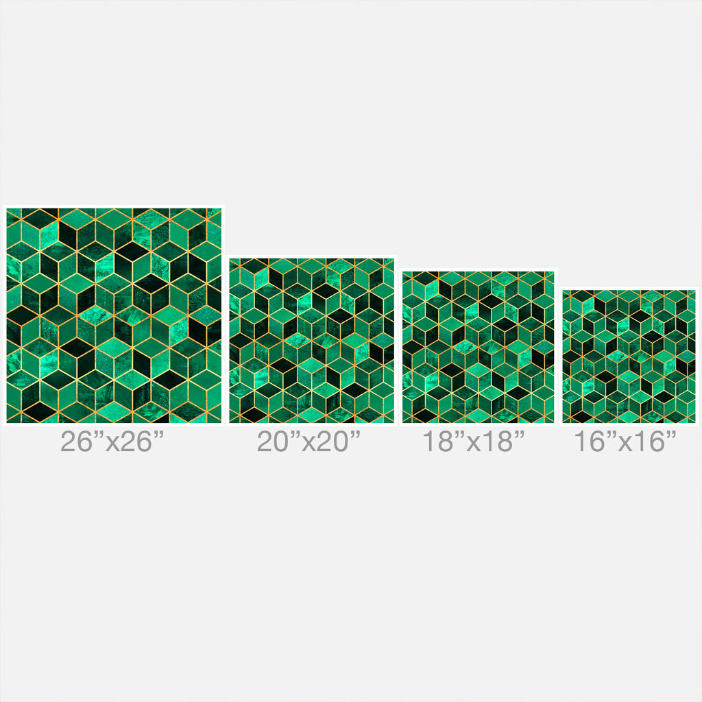 Emerald Cubes Throw Pillow Elisabeth Fredriksson