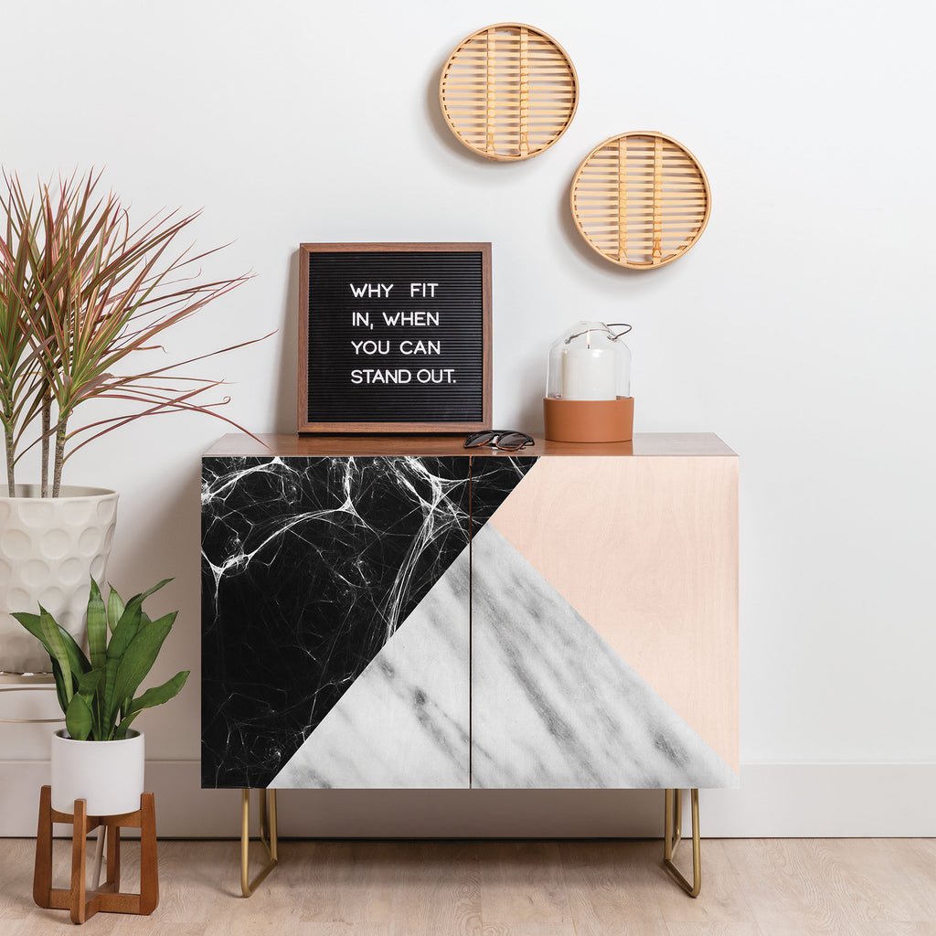 Marble Collage With Pink Credenza Emanuela Carratoni